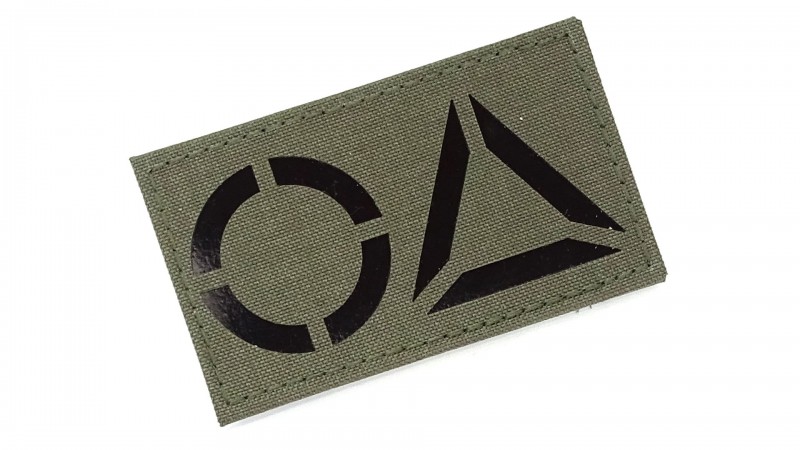 IR Patch mit OA Logo Lasercut mit IR Reflector hinterlegt, 2 Farben ...